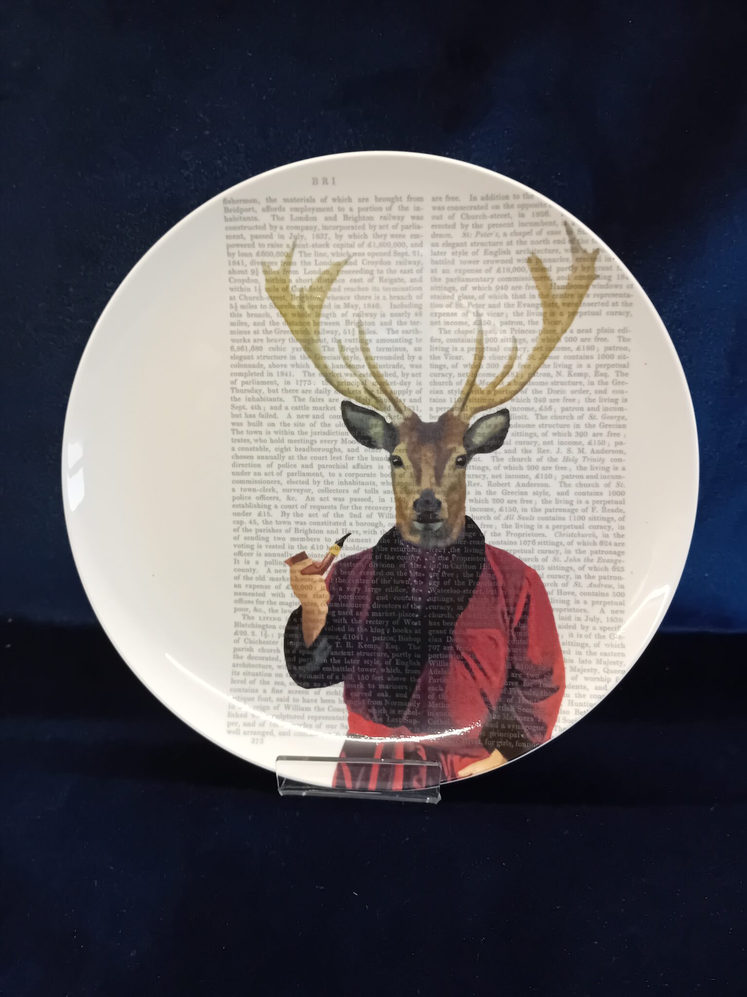 Smoking Stag Plate - Coach House Interiors